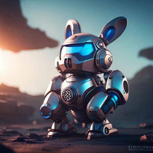 Cute Mech Bunny - AI Generated Artwork - NightCafe Creator
