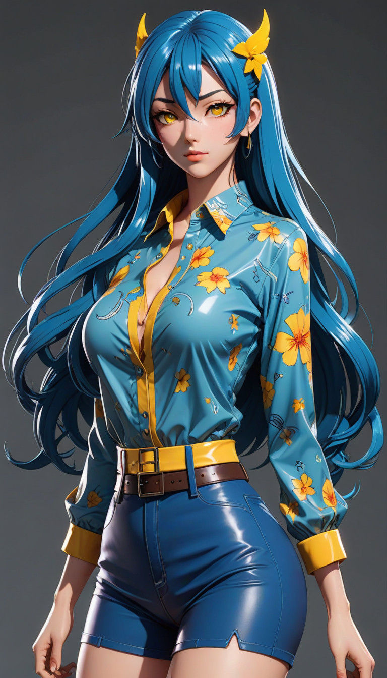 Beautiful Anime Bombshell Showcasing Her Physique ... - AI Art