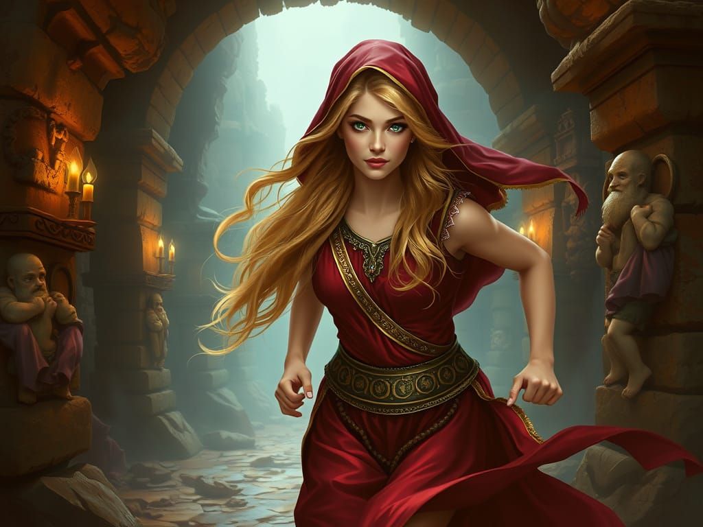 Ancient Rome Emily runs from danger