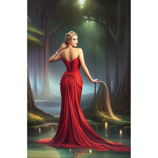 fabulous fairy queen in a fantastical magnificent, mysterious forests ...