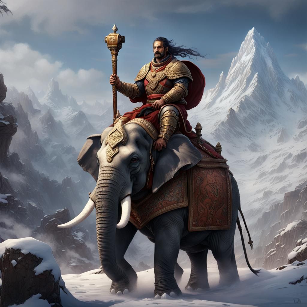 Uluka India Male War Priest dressed in studded leather armor holding s ...