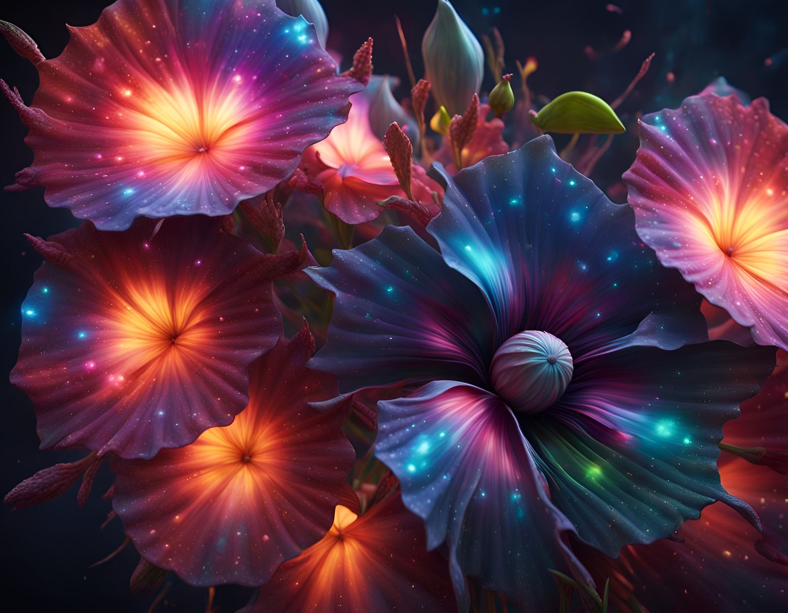 Galactic flowers - AI Generated Artwork - NightCafe Creator