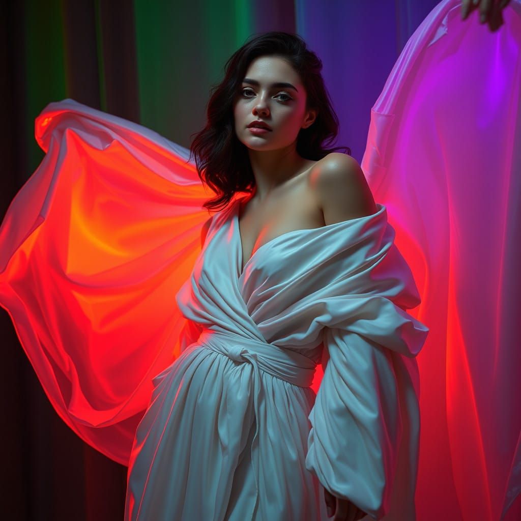 Subdued - Ethereal Siren in Whispering White Robe