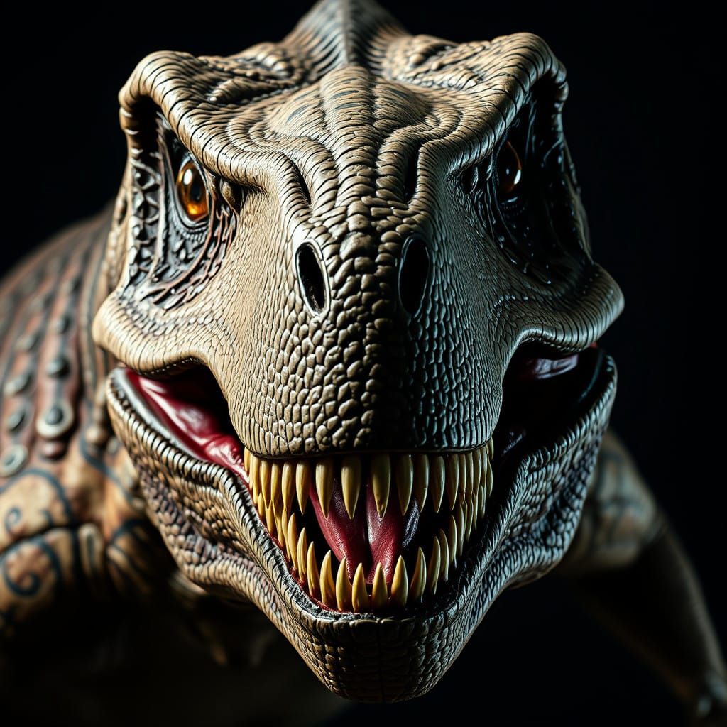 T. Rex Human Hybrid in Horror Photography Style - AI Art