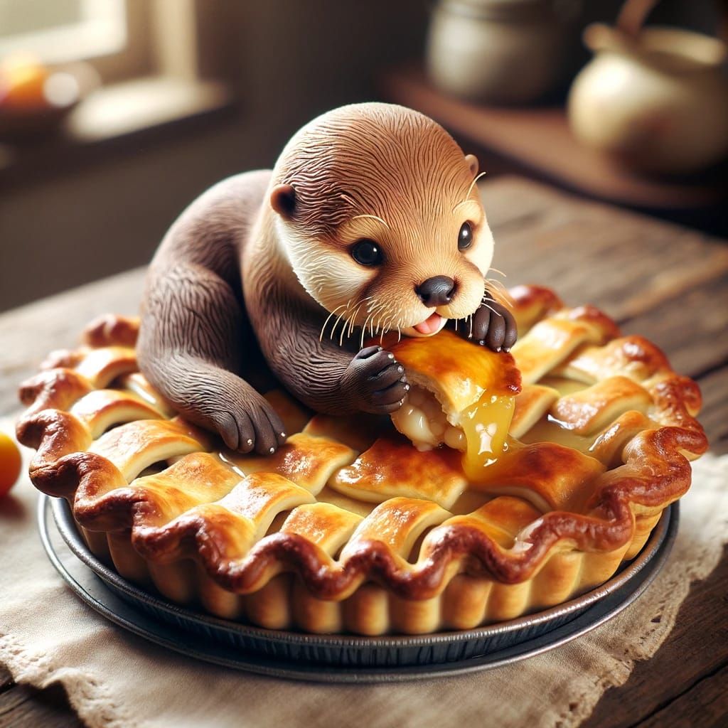 fondant baby otter yummy pie - AI Generated Artwork - NightCafe Creator