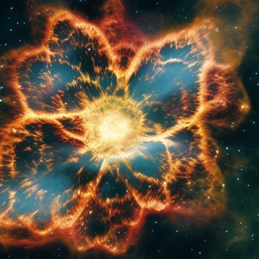 Flower Nebula - Crab Nebula: Epic Cinematic Digital Painting