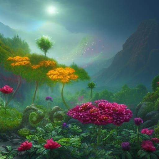 The mountains of Life - AI Generated Artwork - NightCafe Creator