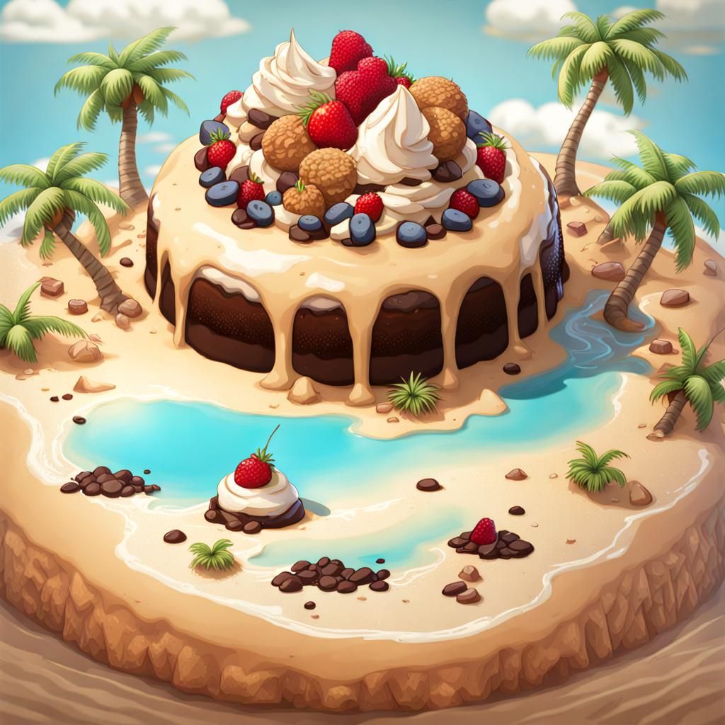 Dessert island - AI Generated Artwork - NightCafe Creator