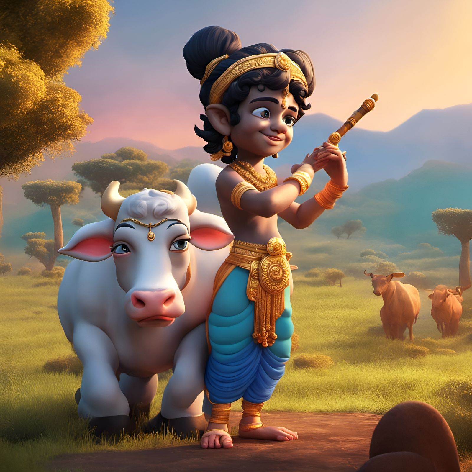 Shri Krishna - AI Generated Artwork - NightCafe Creator