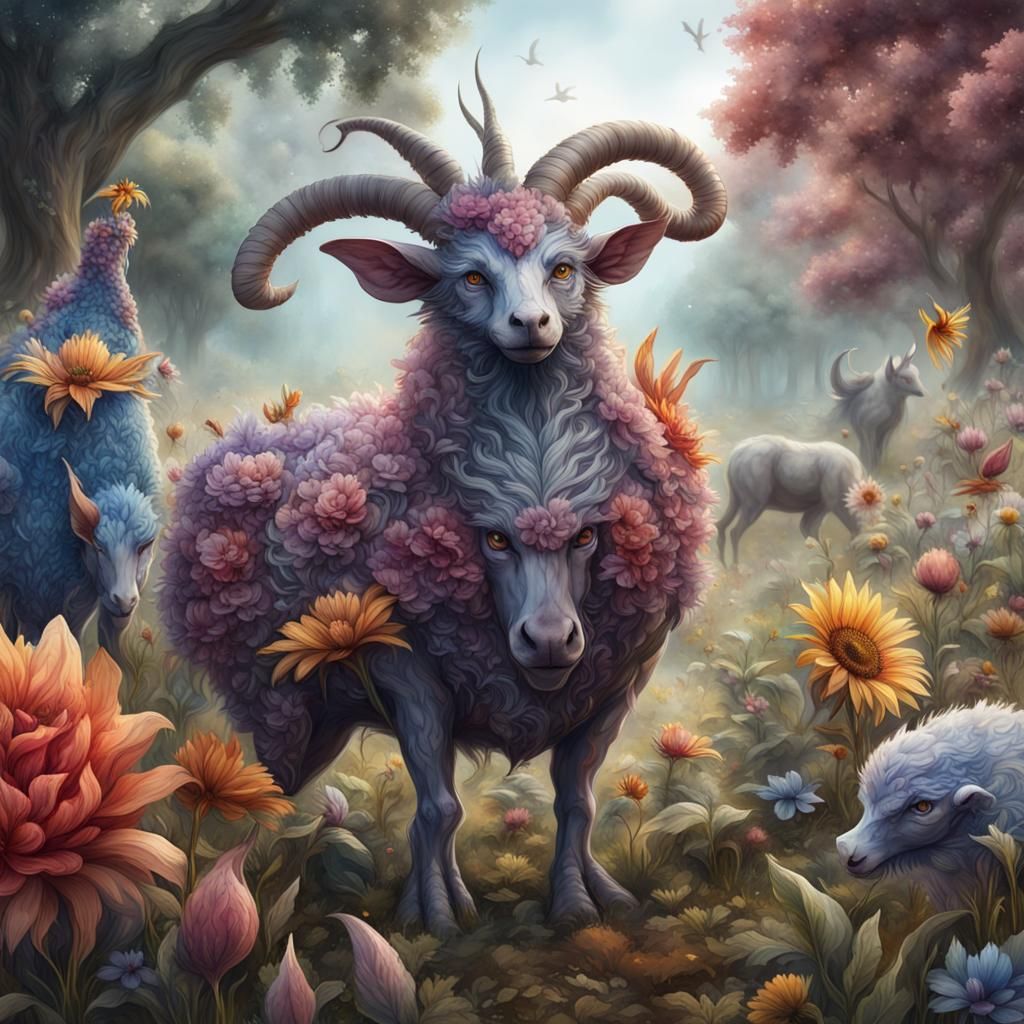 Mythical Flower Farm Animals - AI Generated Artwork - NightCafe Creator