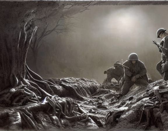 german trench in 1917 - german trench in 1917