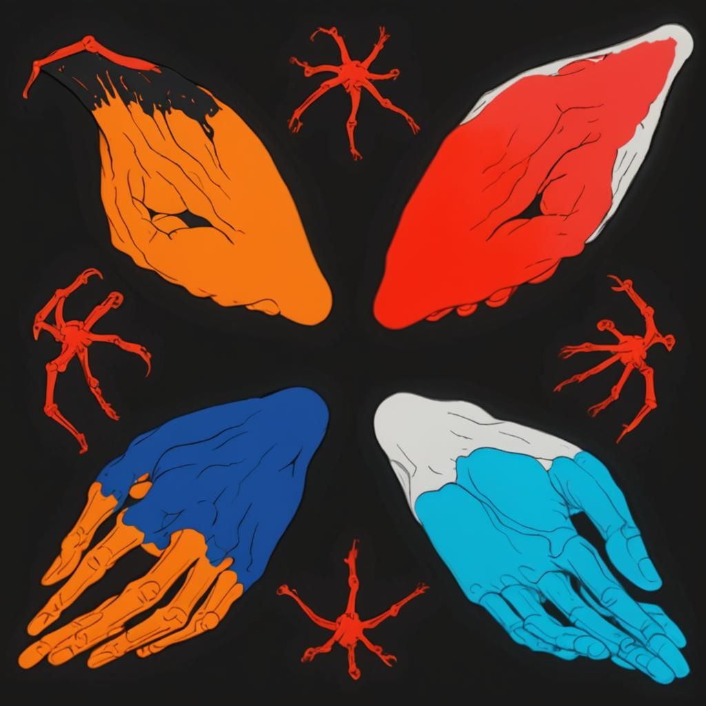 distorted humanoid form with impossibly long limbs and disjointed ...