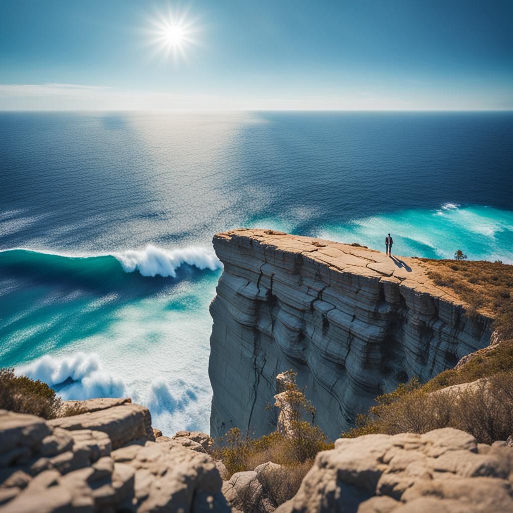 The edge of a towering cliff - AI Generated Artwork - NightCafe Creator