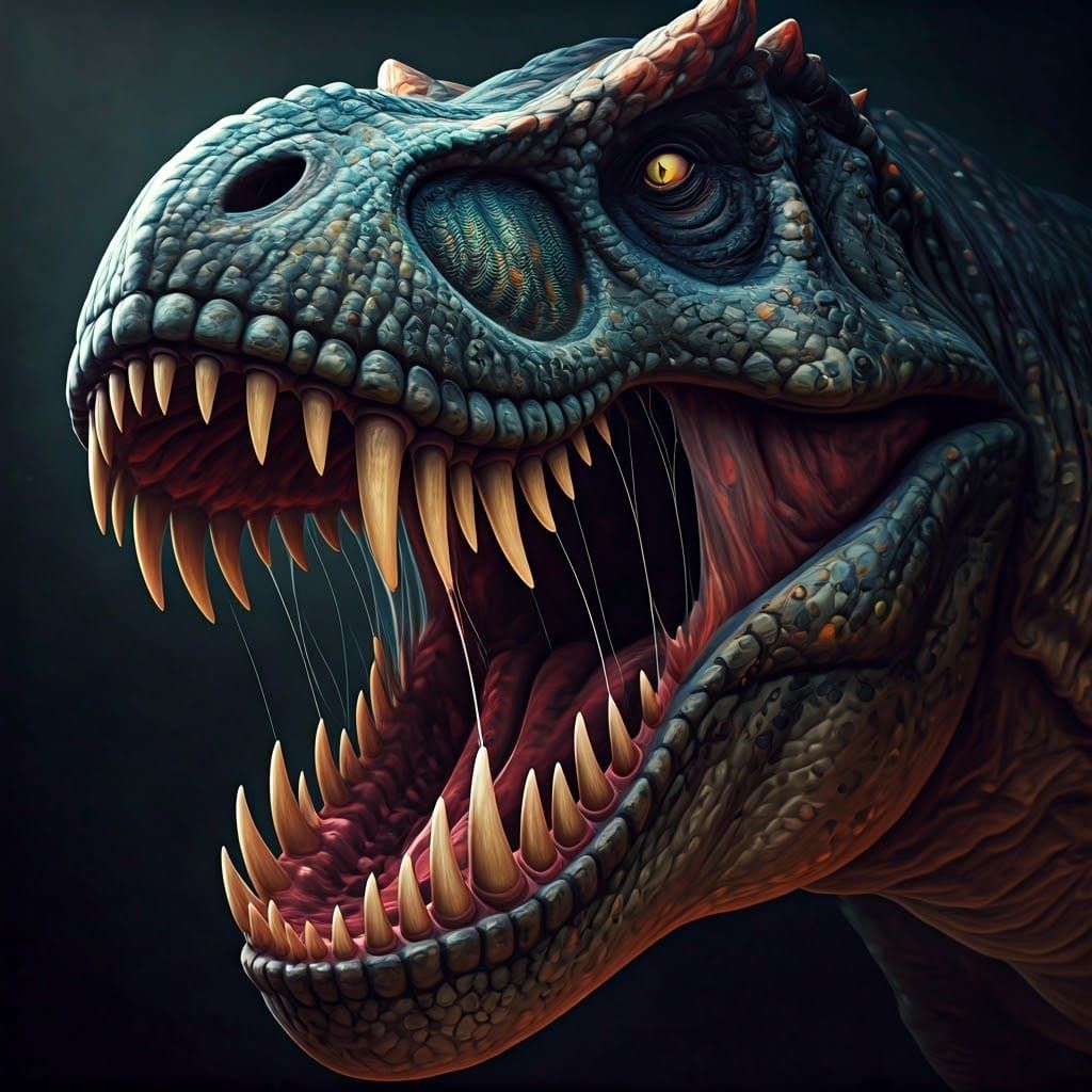 A huge, toothy T-Rex jaw - Dinosaurs of Fantasy in Vibrant C...