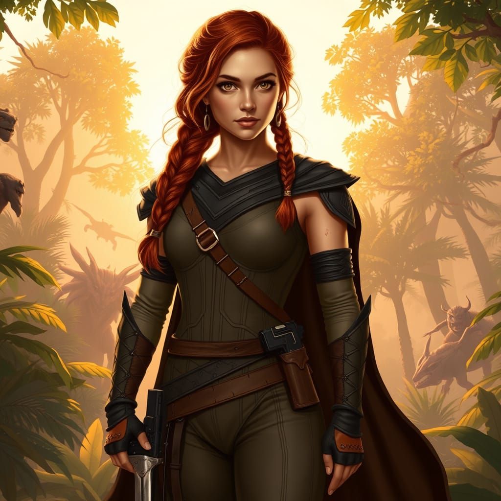 Regal Warrior Princess in Star Wars Jungle Landsca... - AI Art