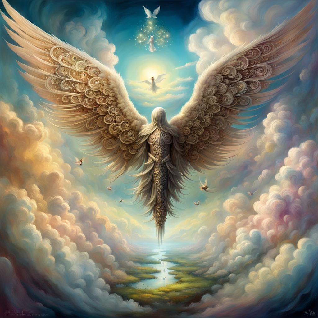 Beautiful Angels waiting to welcome souls into Heaven. - AI Generated ...