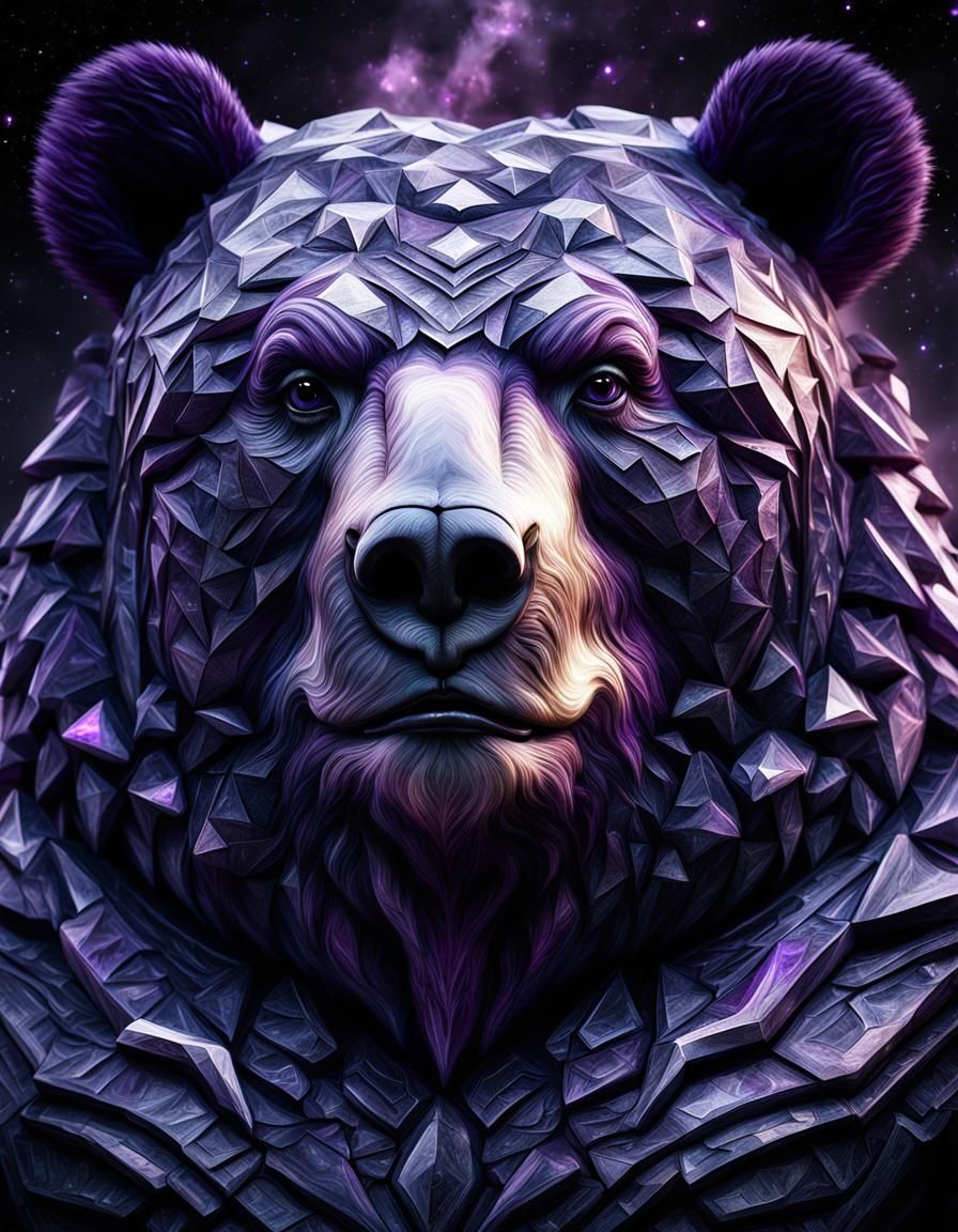 "Galactic Dark Obese Amethyst Bear God":- intricate details, HDR ...