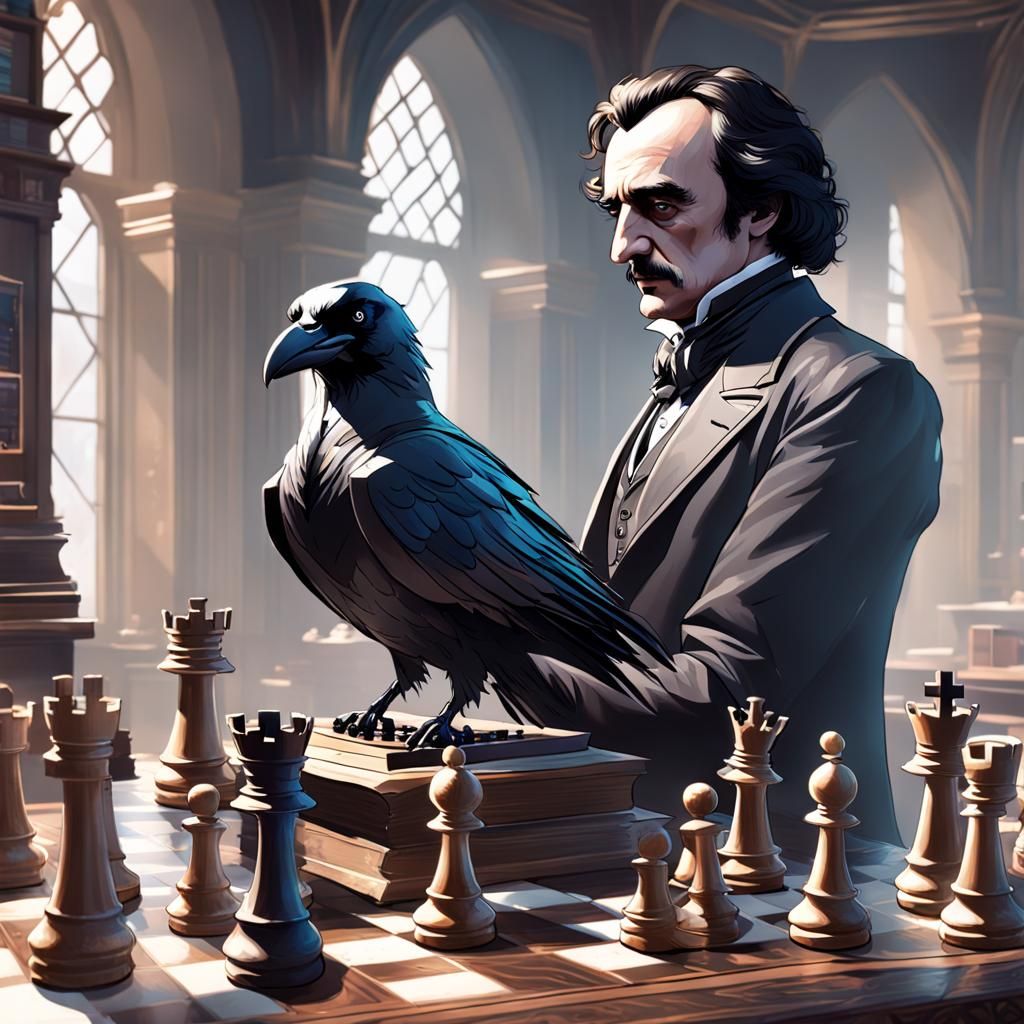 quoth the raven, ‘checkmate’ - AI Generated Artwork - NightCafe Creator