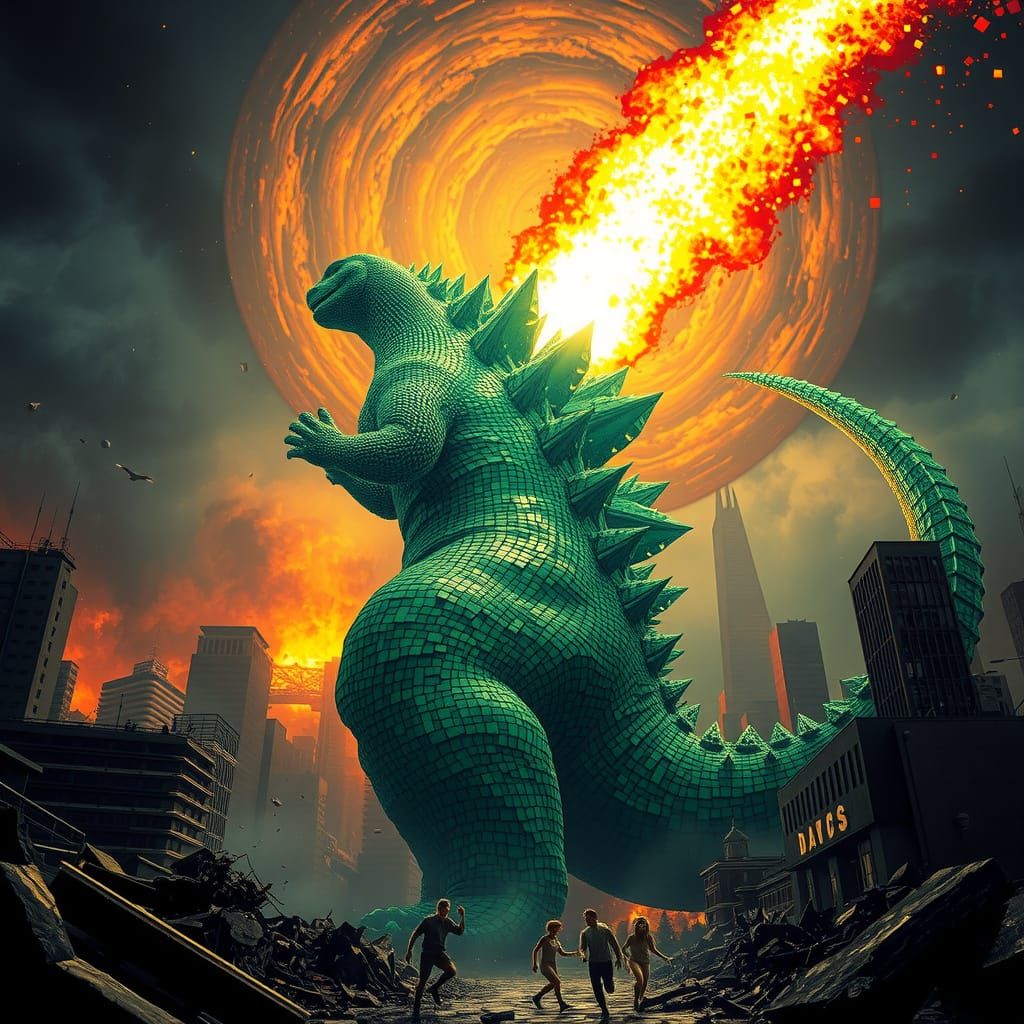 MOSAIC GODZILLA APPEARS OUT OF THE VOID YET ONCE AGAIN