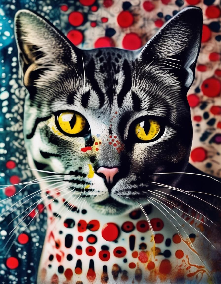 Yayoi Kusama Cat № 17 - AI Generated Artwork - NightCafe Creator