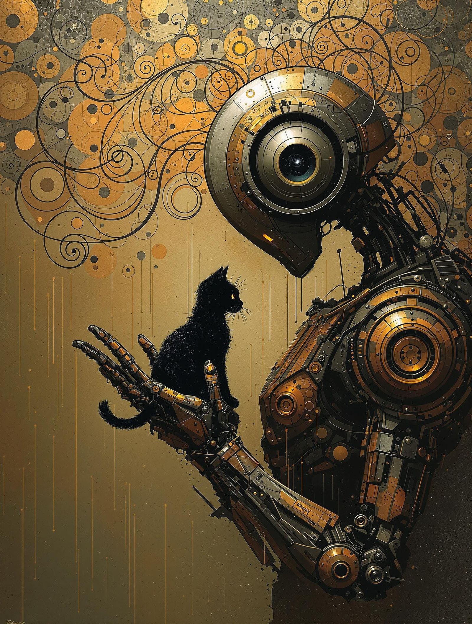 Finding purpose - Art Nouveau Robot Shelters Oil-Streaked Ca...