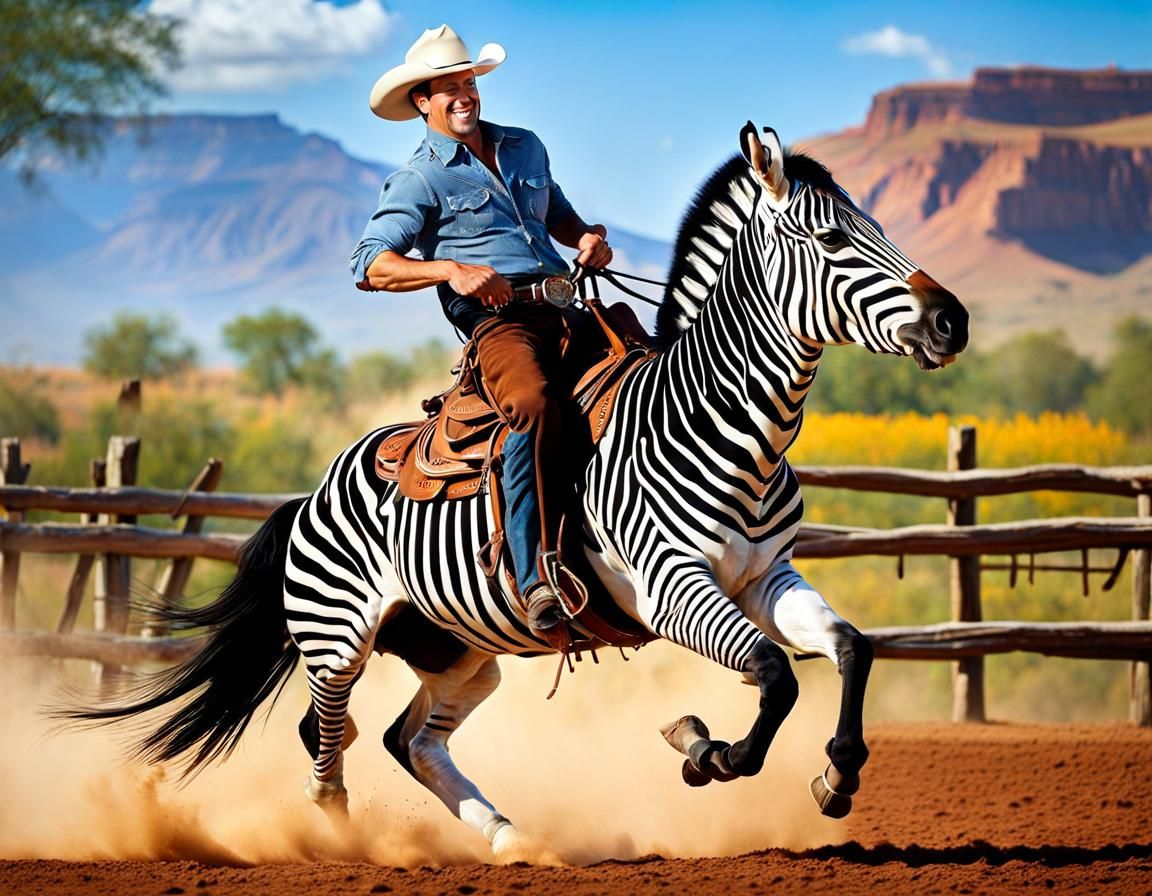 Easy as Riding a Zebra - AI Generated Artwork - NightCafe Creator