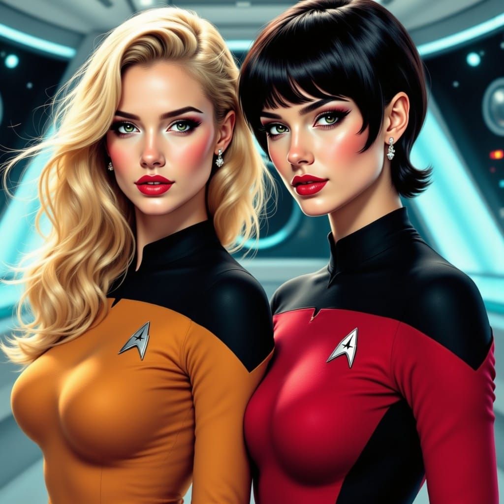 "Star Fleet's Finest" - Vibrant Starfleet Women on Starship ...