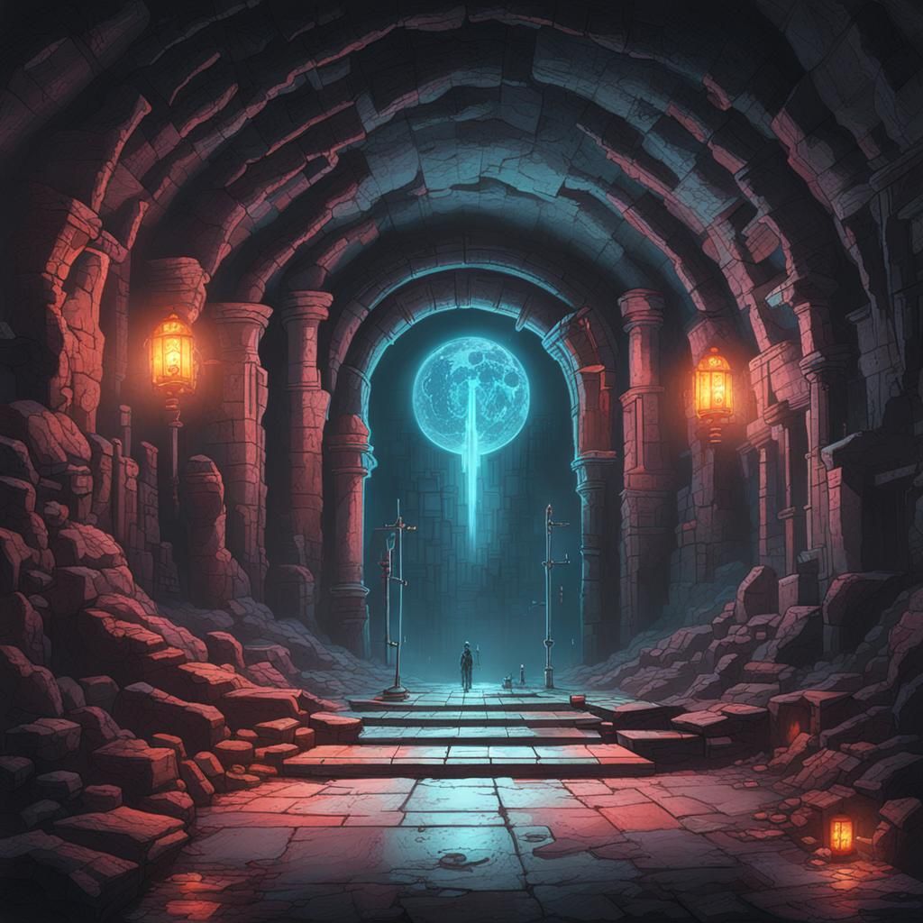 Underground crypt magic portal - AI Generated Artwork - NightCafe Creator