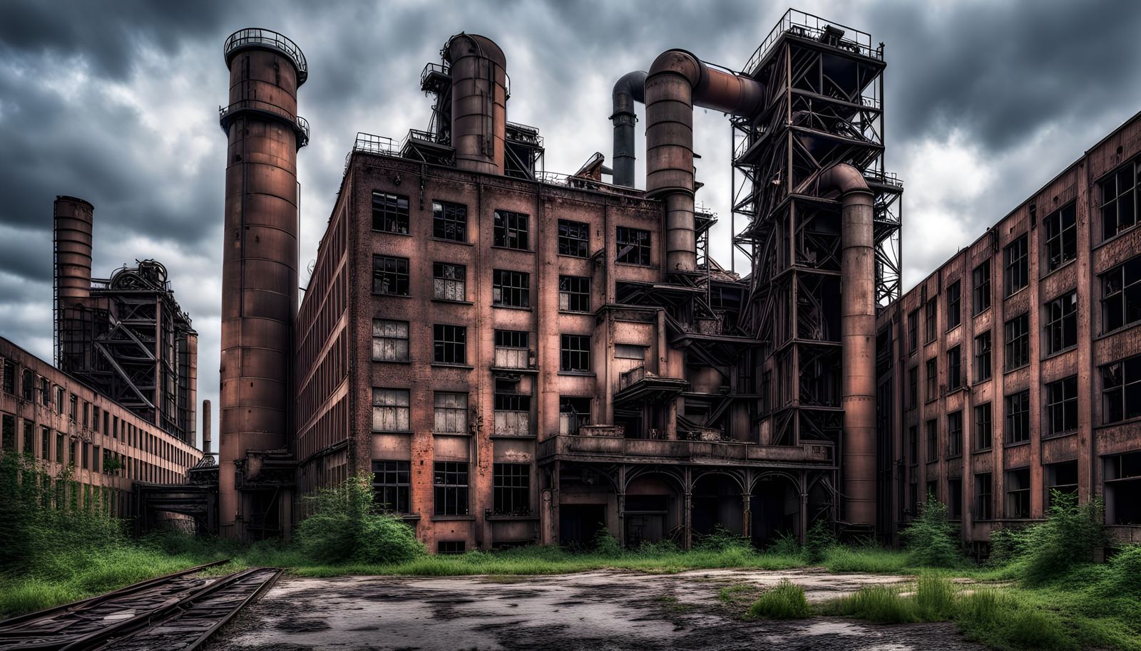 Giant Abandoned Factory intricate details, HDR, beautifully shot ...