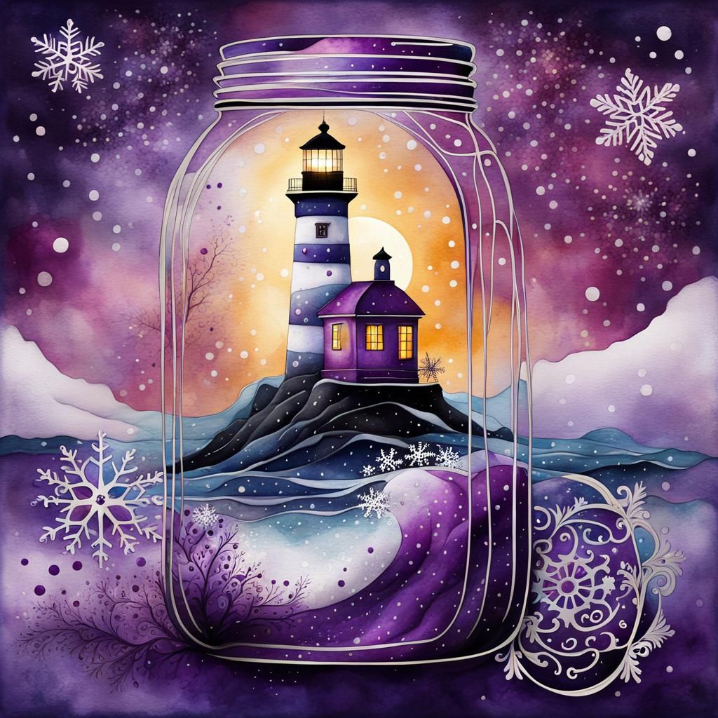Lighthouse in a mason jar - AI Generated Artwork - NightCafe Creator
