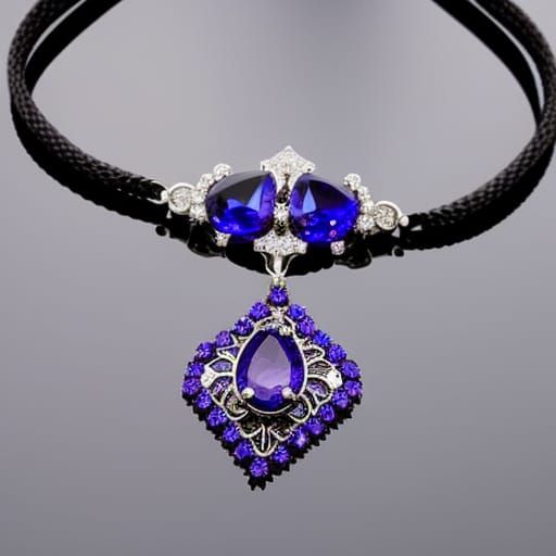 Ethereal Tanzanite crystal gothic necklace with Tanzanite crystal ...