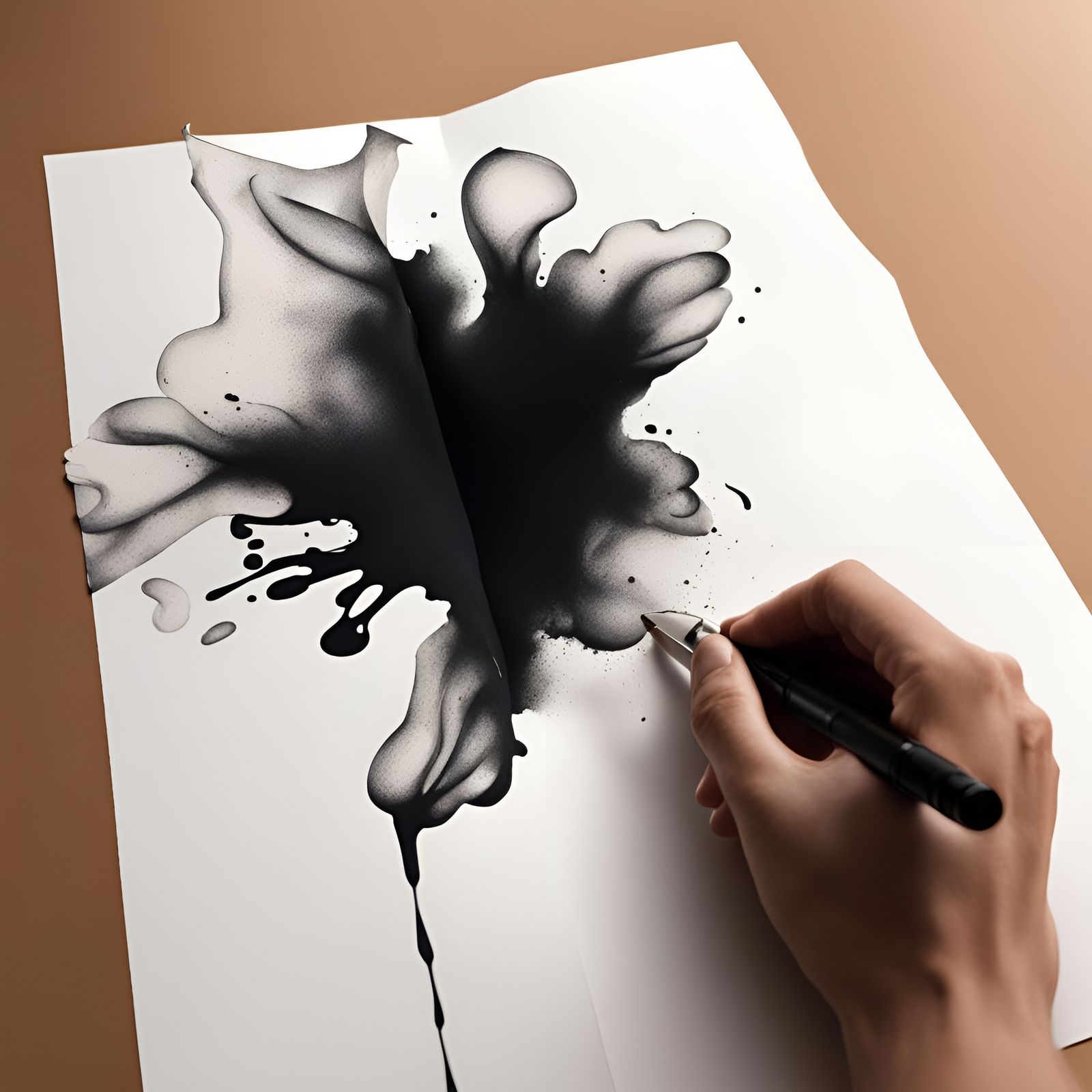 Put a blob of ink on a piece of paper, fold in half and open back up ...