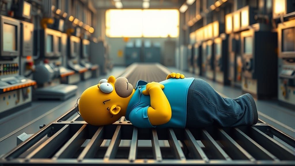 Homer Simpson in real life sleeping at the nuclear power plant ...