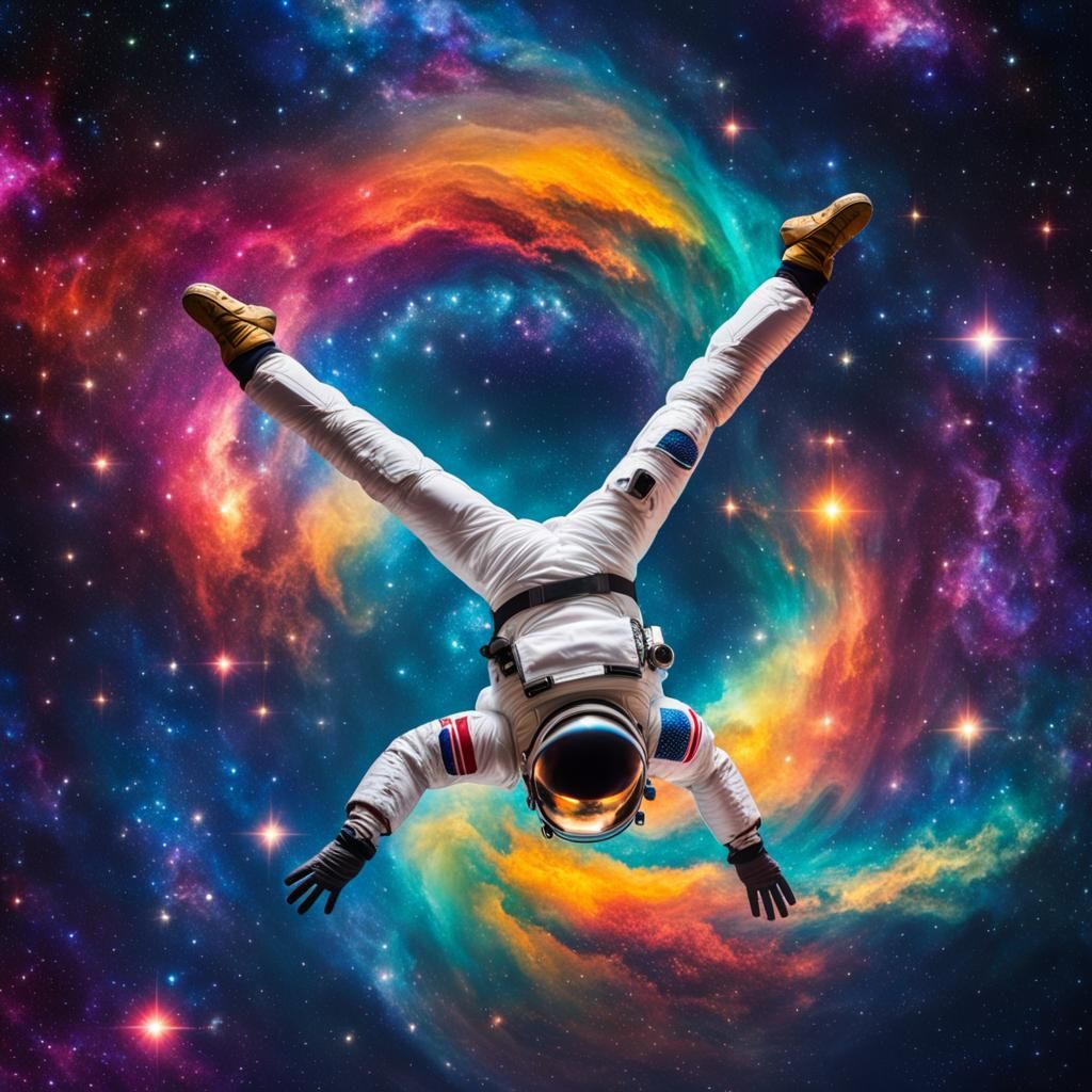 Spaceman floating upside down. - AI Generated Artwork - NightCafe Creator