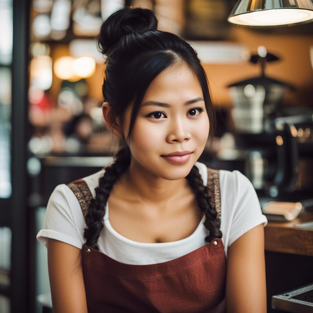 The coffee shop girl - AI Generated Artwork - NightCafe Creator