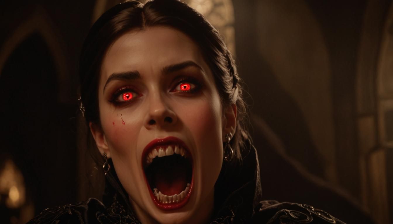 Barbie as a snarling vampire - Barbie As a Gothic Vampire in...