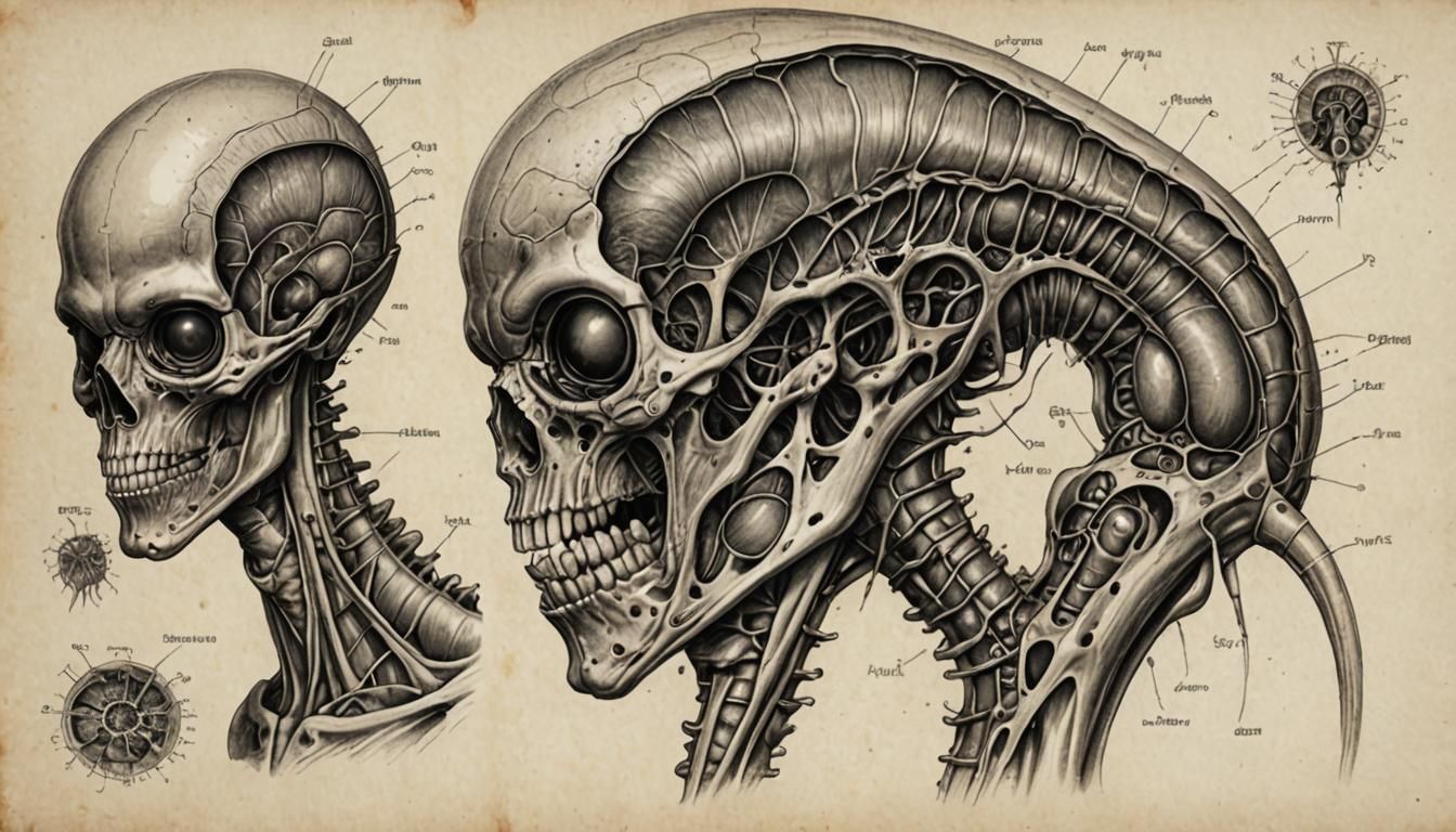 Alien, Anatomical drawings 3 - Alien, Anatomical drawings 3