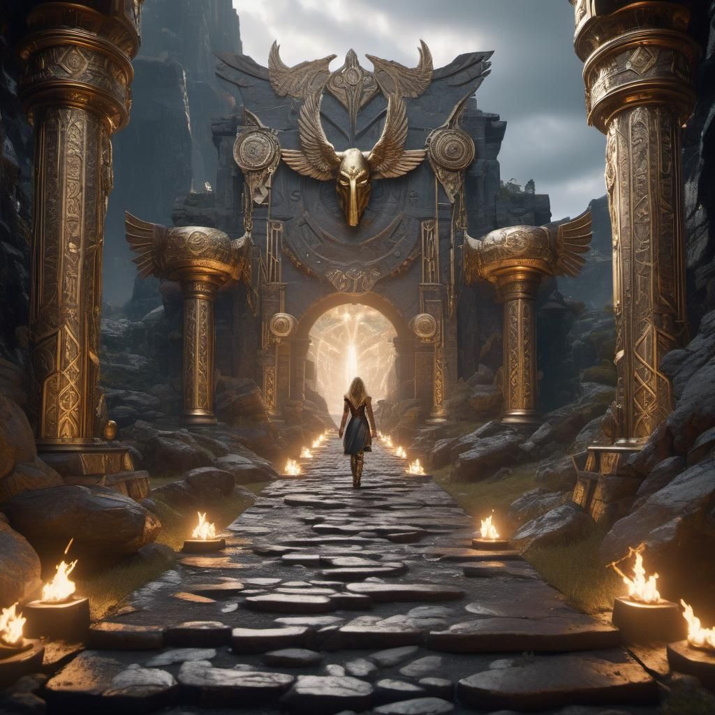 A epic Pathway to Valhalla - AI Generated Artwork - NightCafe Creator