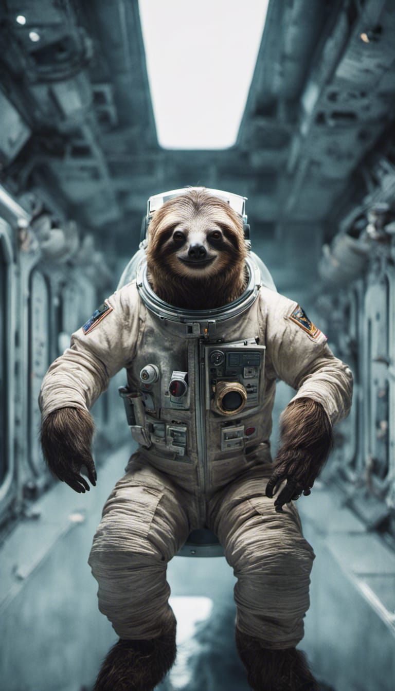 Realistic Sloth Astronaut - AI Generated Artwork - NightCafe Creator
