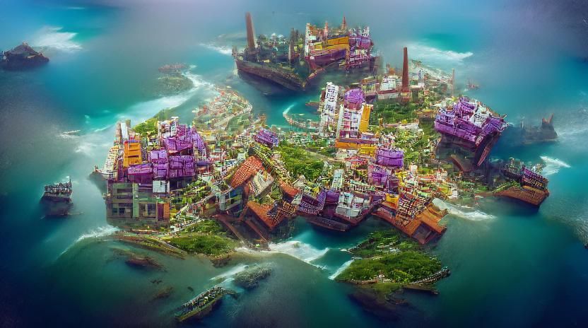 Island colony - AI Generated Artwork - NightCafe Creator