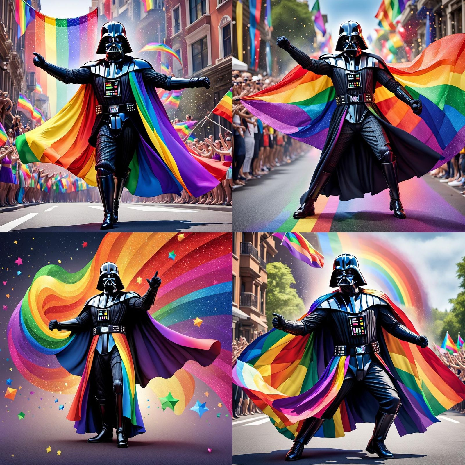 Pride and Unity - Vader at the Parade - AI Generated Artwork - NightCafe Creator