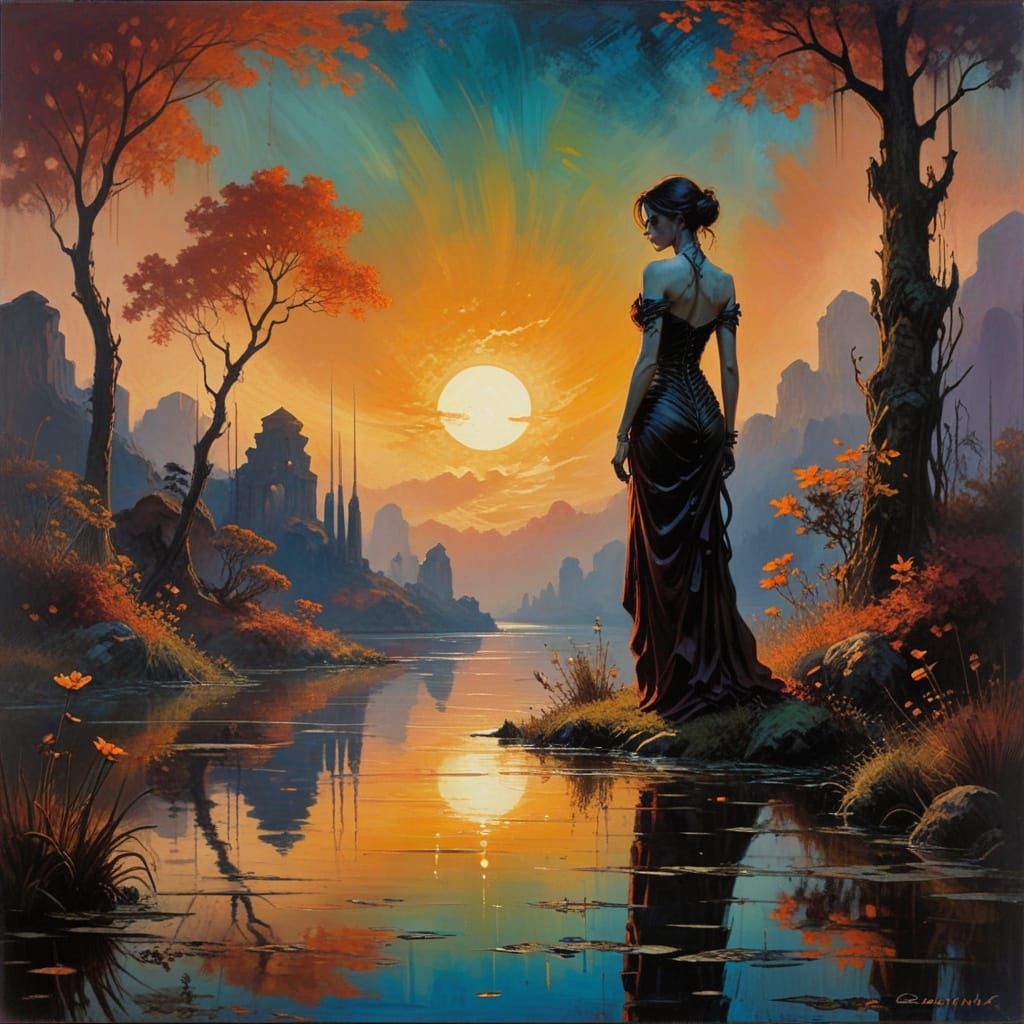 Dreamcore Romanticism in Warm, Deep Colors - AI Art