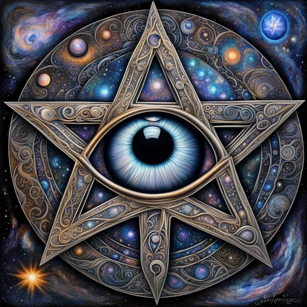 cosmic eyeball gothic emo love metal pentagram pentacle iris ...