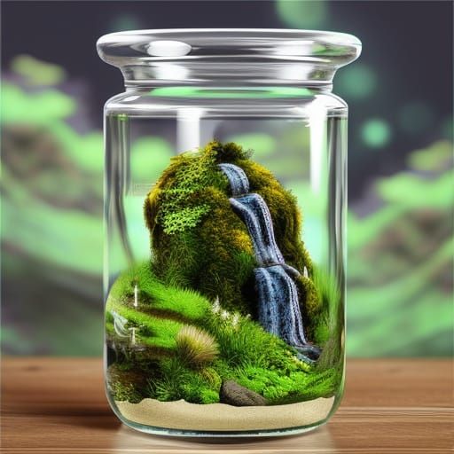 Waterfalls in Jars - AI Generated Artwork - NightCafe Creator