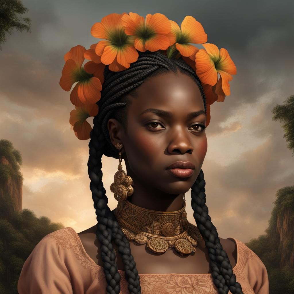 Portrait style /Sarah Forbes Bonetta, the Yoruba princess. Her hair is ...