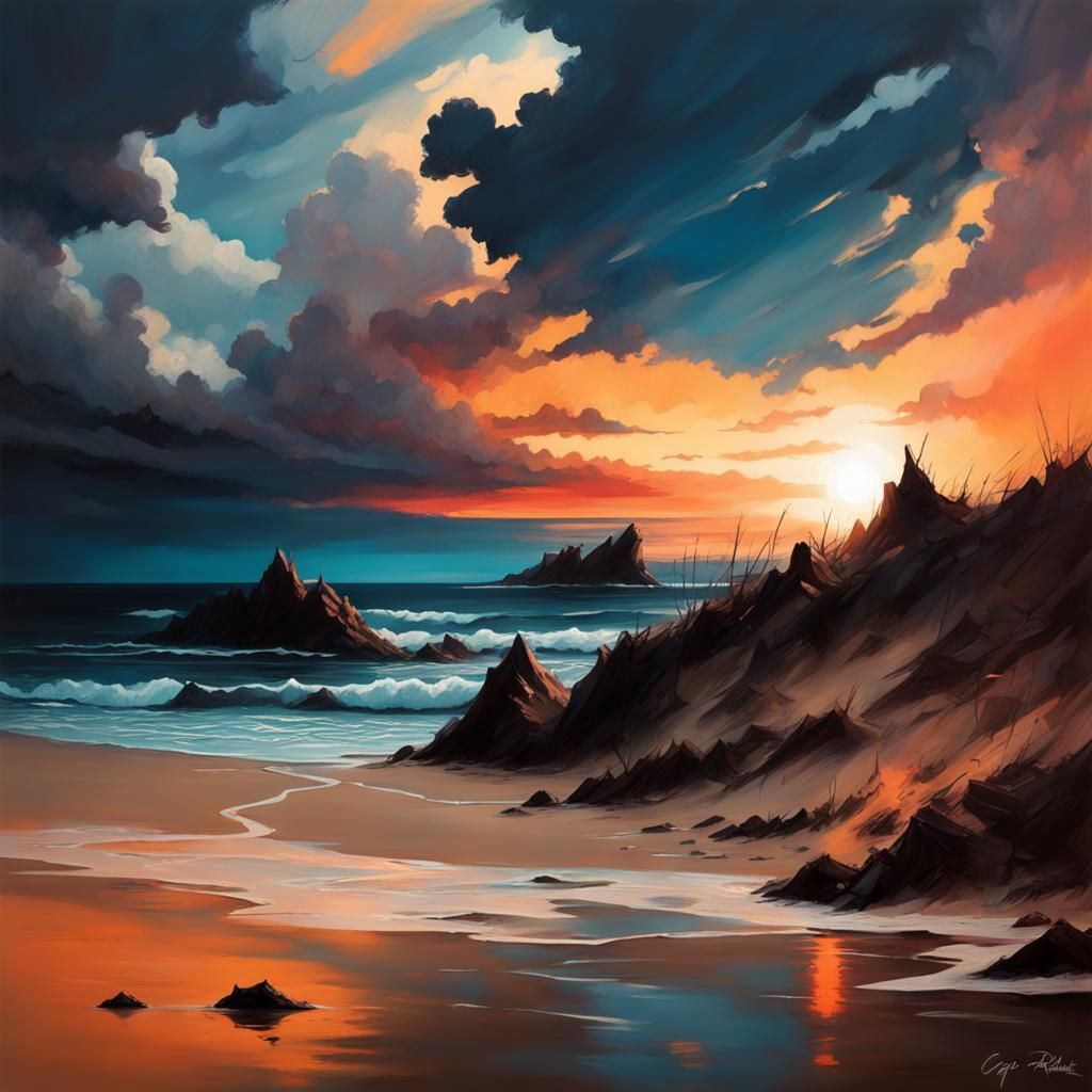 Stunning beach sunsets, dark allure and macabre elegance Distortion ...