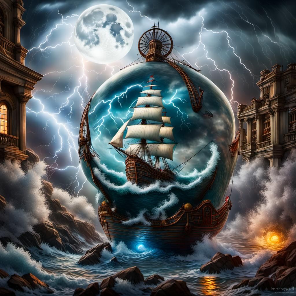 Storm sphere - AI Generated Artwork - NightCafe Creator