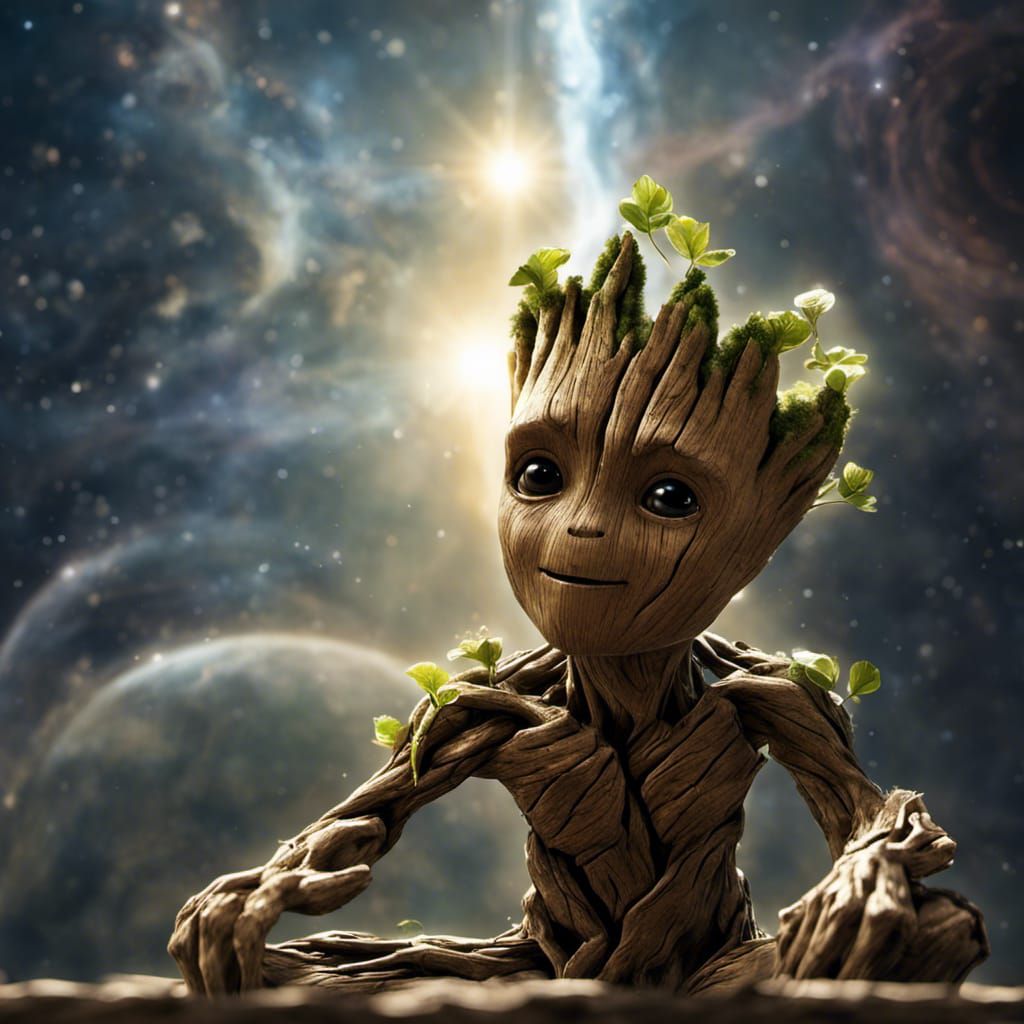 Groot meditation - AI Generated Artwork - NightCafe Creator