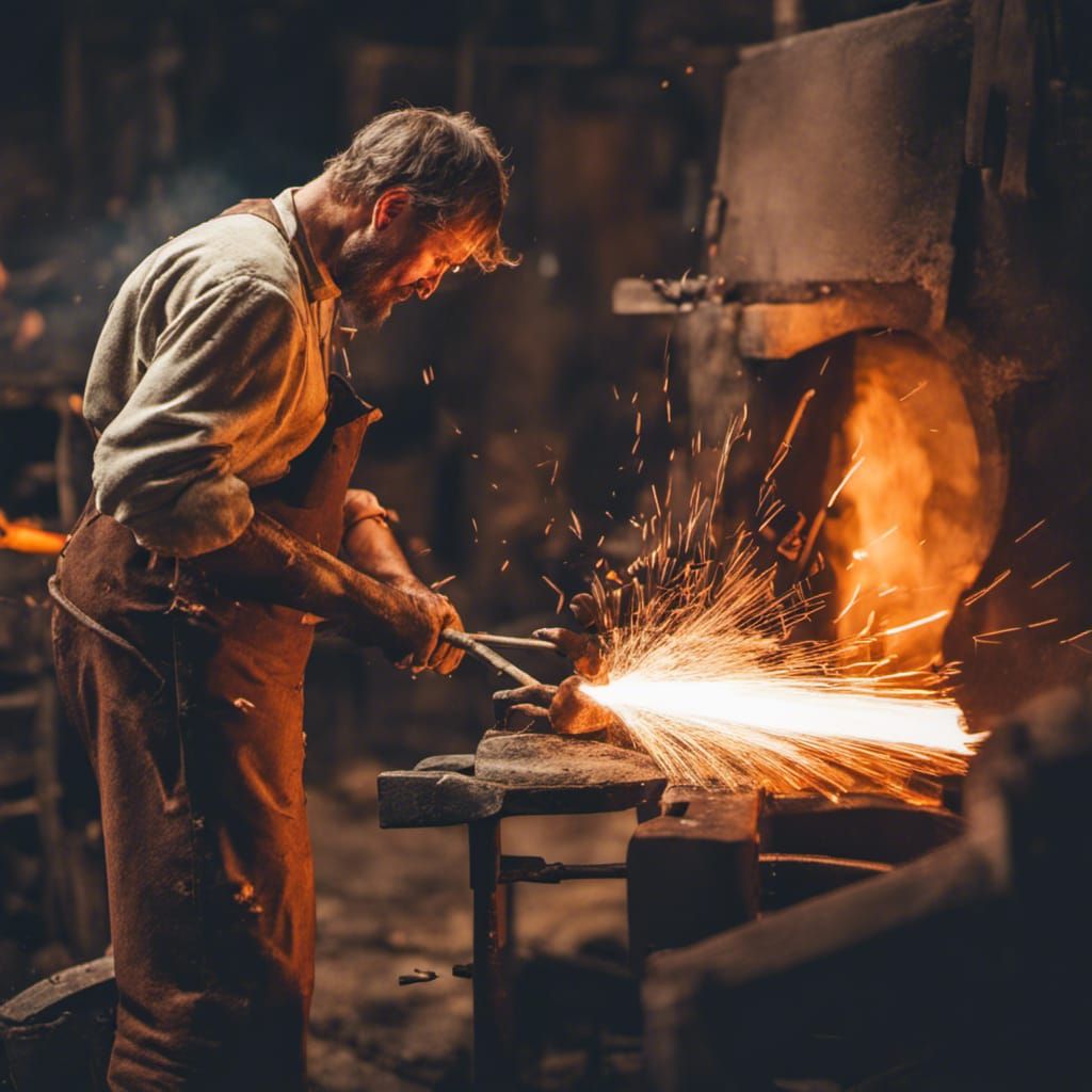 Blacksmith at work in the forge - AI Generated Artwork - NightCafe Creator