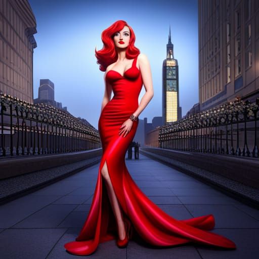 Cossdresser Dressed like Jessica Rabbit - AI Generated Artwork ...